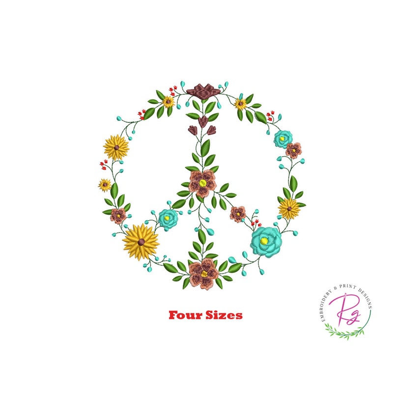 Floral Peace Sign - Etsy