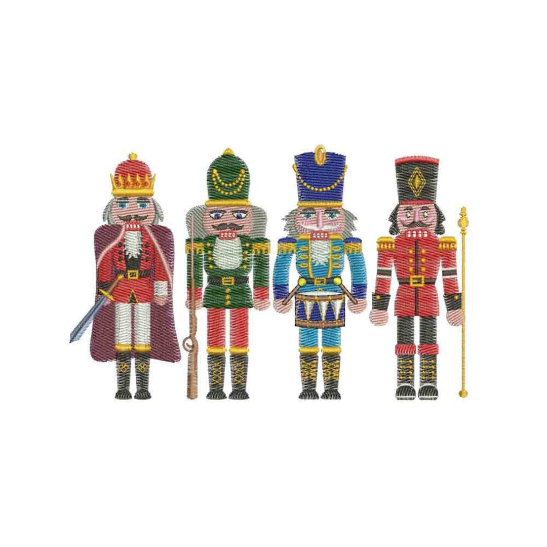 Nutcracker Christmas Sketch Embroidery Design | Festive Holiday Pattern ...
