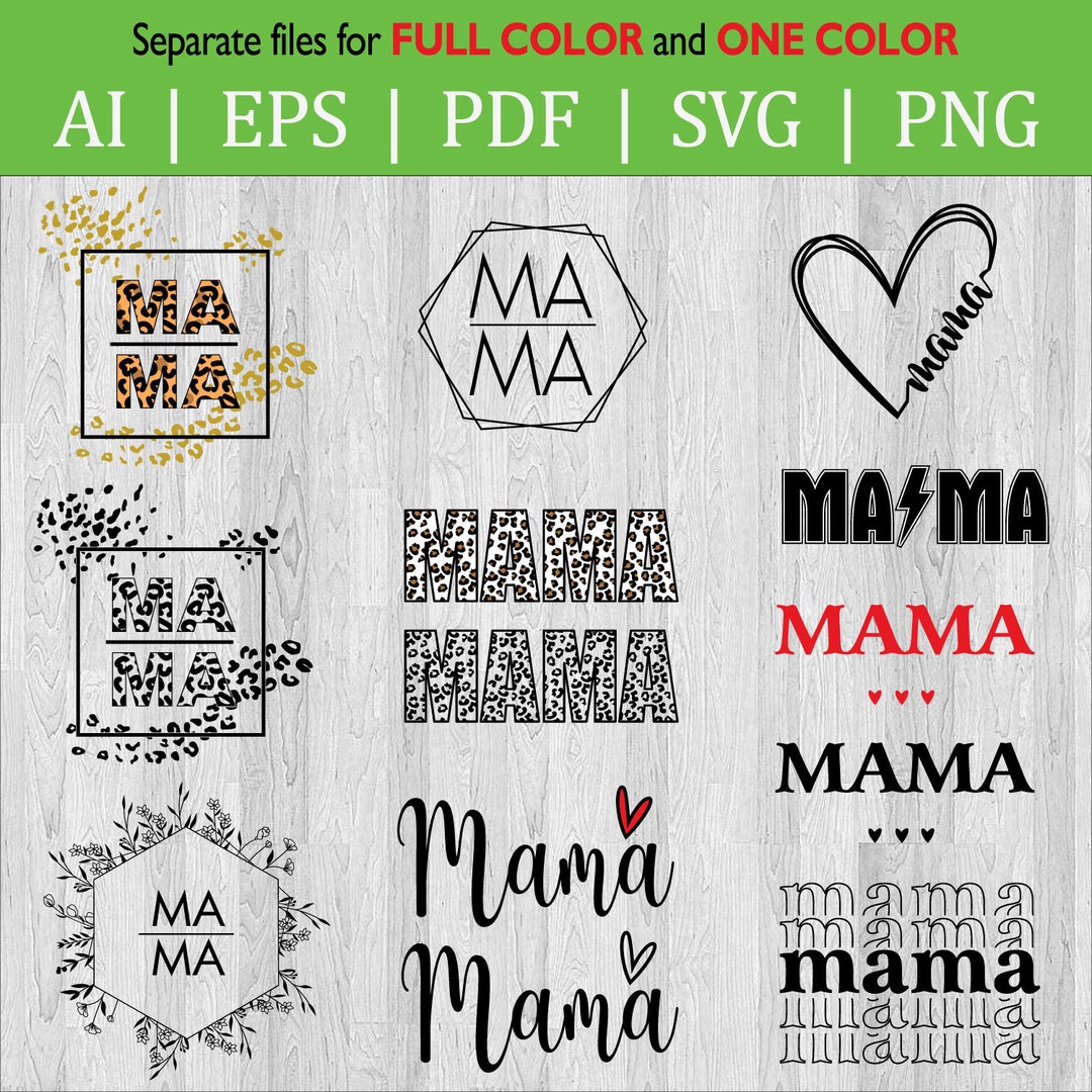 Mama SVG Bundle | Heart, Love, Mom Graphic (digital Download) - Etsy