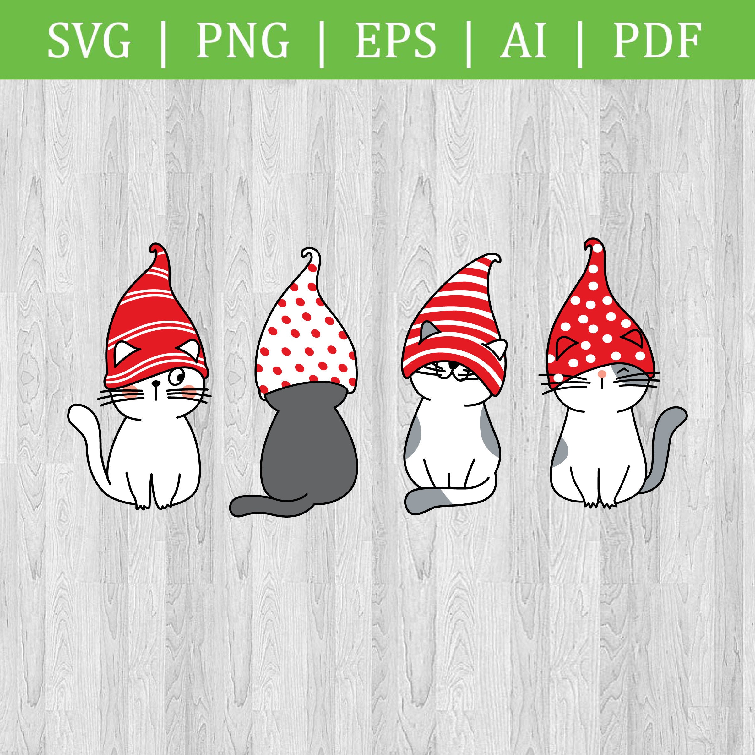 Christmas Cat Merry Christmas SVG Cut File/ Christmas Clip Art - Etsy