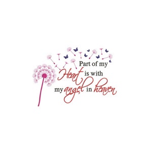 Angel in Heaven Machine Embroidery Design | Dandelion Flower | Memory ...