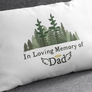 In Loving Memory of Dad Pine Trees Embroidery Design - 5x7 Hoop ...