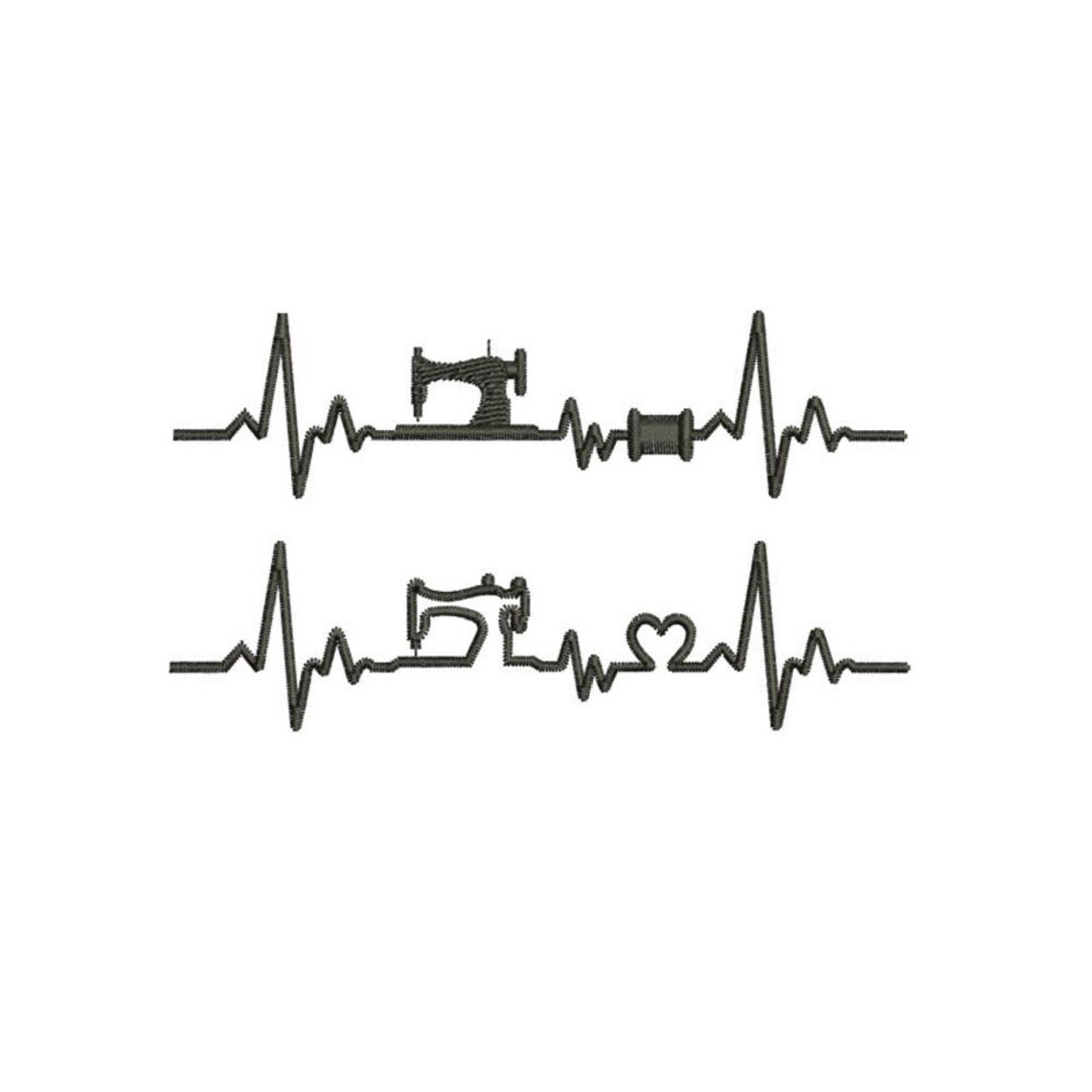 Heart Beat Sewing Machine Embroidery Design / Heart Beat / - Etsy