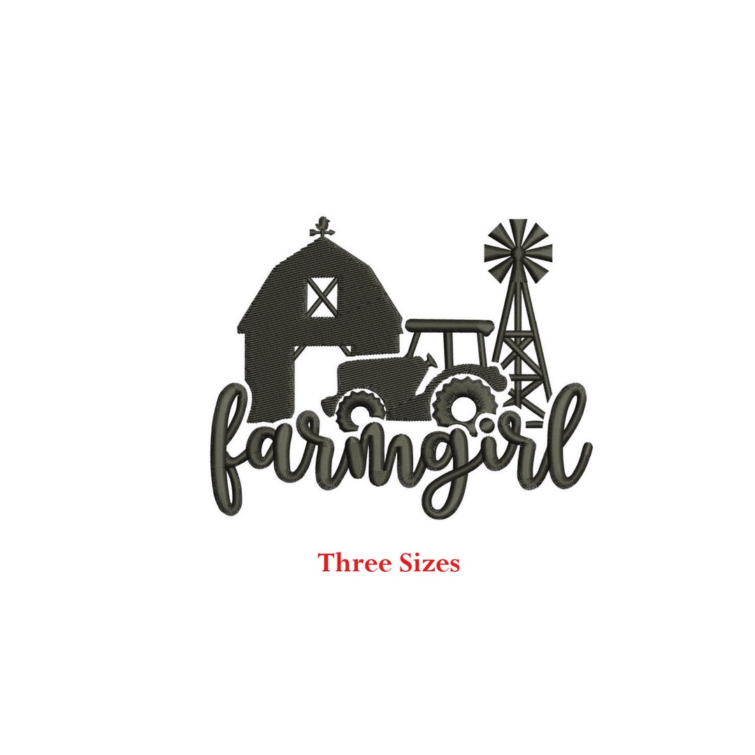 Farm Girl Machine Embroidery Design (digital File) - Etsy