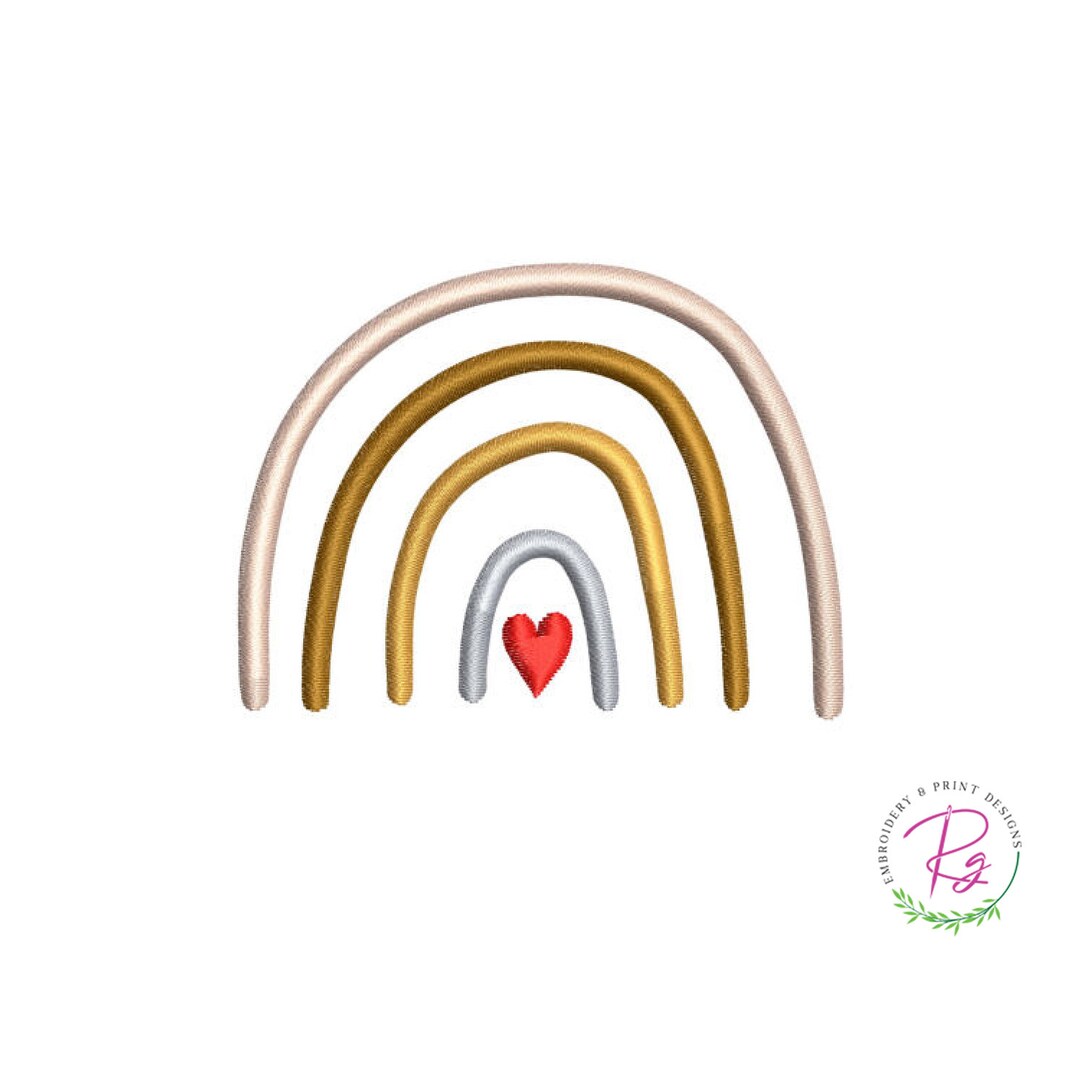 Rainbow Design Embroidery Design / Machine Embroidery /rainbow Heart ...