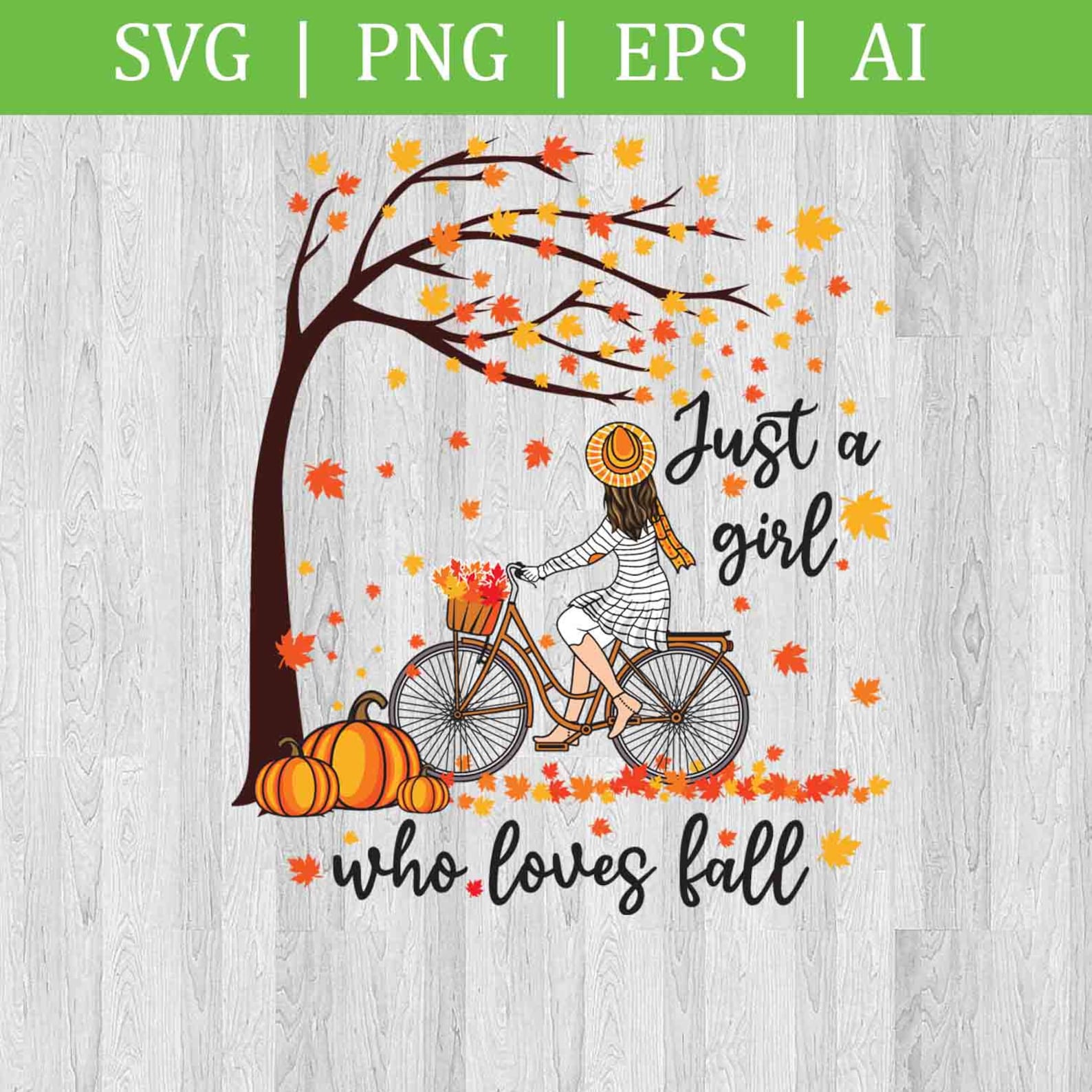 Just a Girl Who Loves Fall SVG Cut File / Autumn Girl With - Etsy