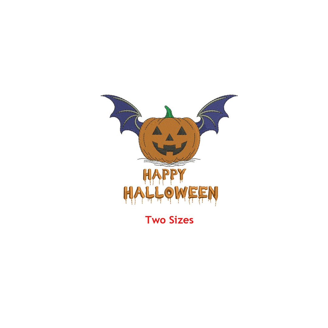 Bat Wing Pumpkin Machine Embroidery Design (digital Download) - Etsy