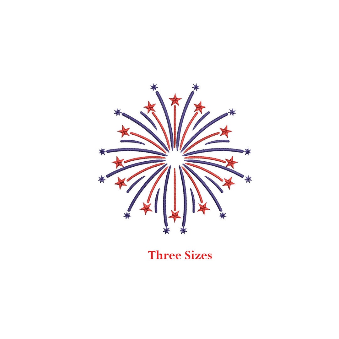 Fireworks 4th of July Machine Embroidery Design / USA Firework ...