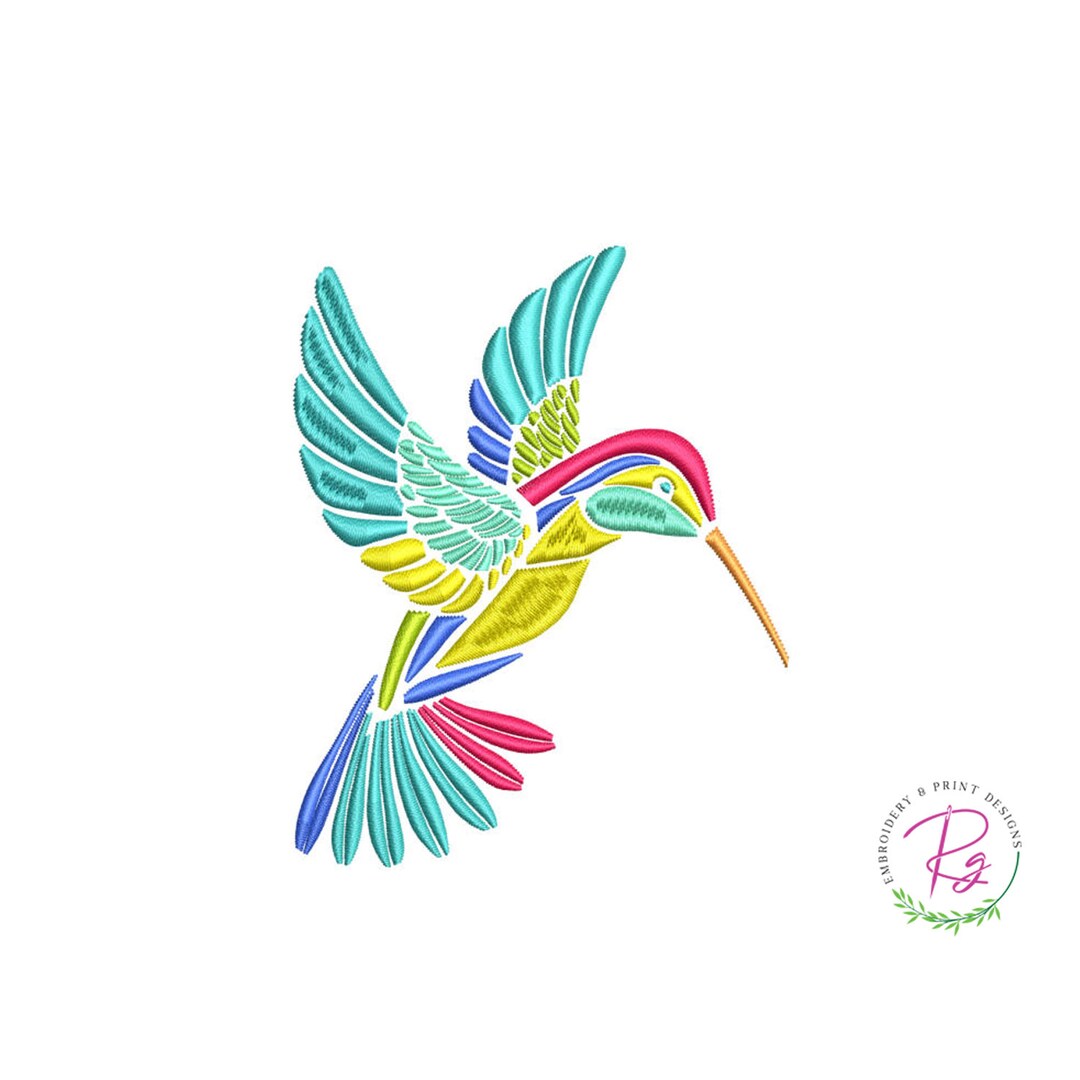 Hummingbird Embroidery Pattern / Machine Embroidery / Hummingbird Wall ...