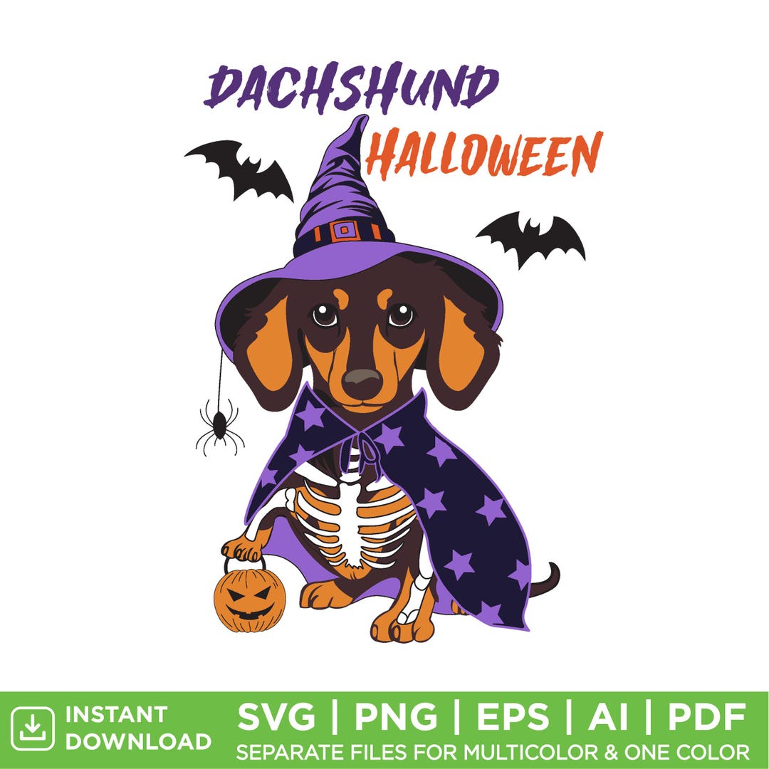 Dachshund Halloween SVG Circuit Files | Halloween | Dachshund | PNG - Etsy