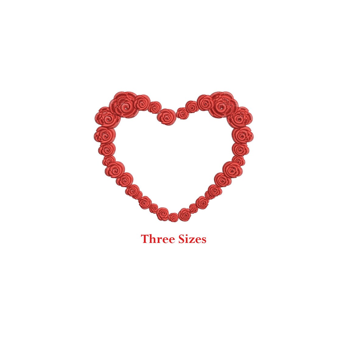 Rose Heart Wreath Machine Embroidery / Embroidery Design / - Etsy