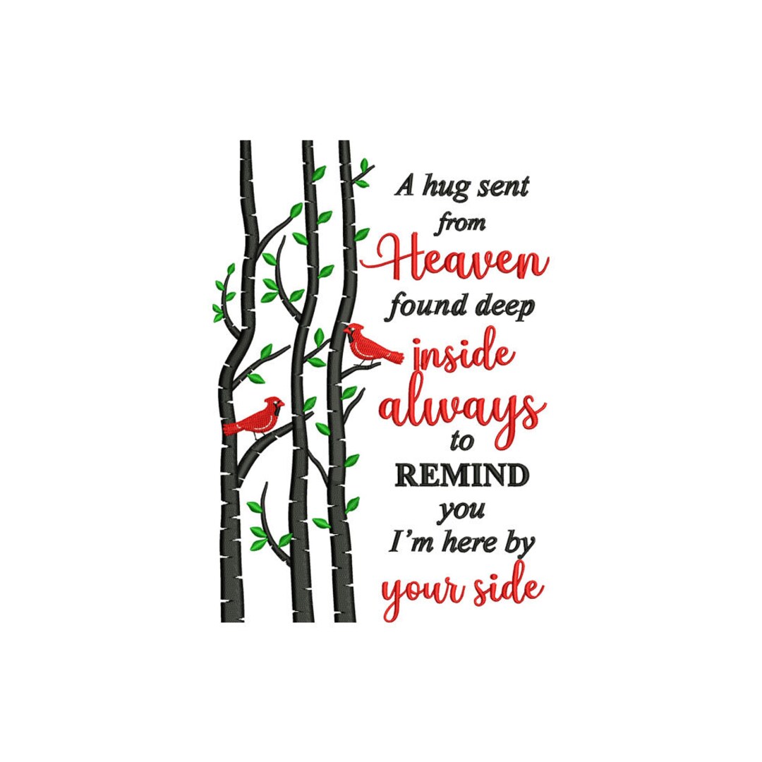 A Hug Sent From Heaven Machine Embroidery Design | Cardinal Bird ...