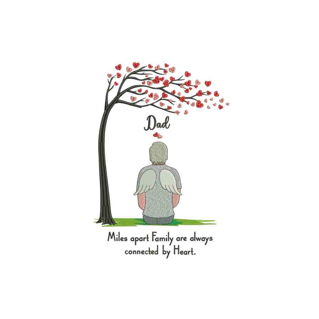 Dad Wings Machine Embroidery Design | Angel Dad Remembrance Saying ...