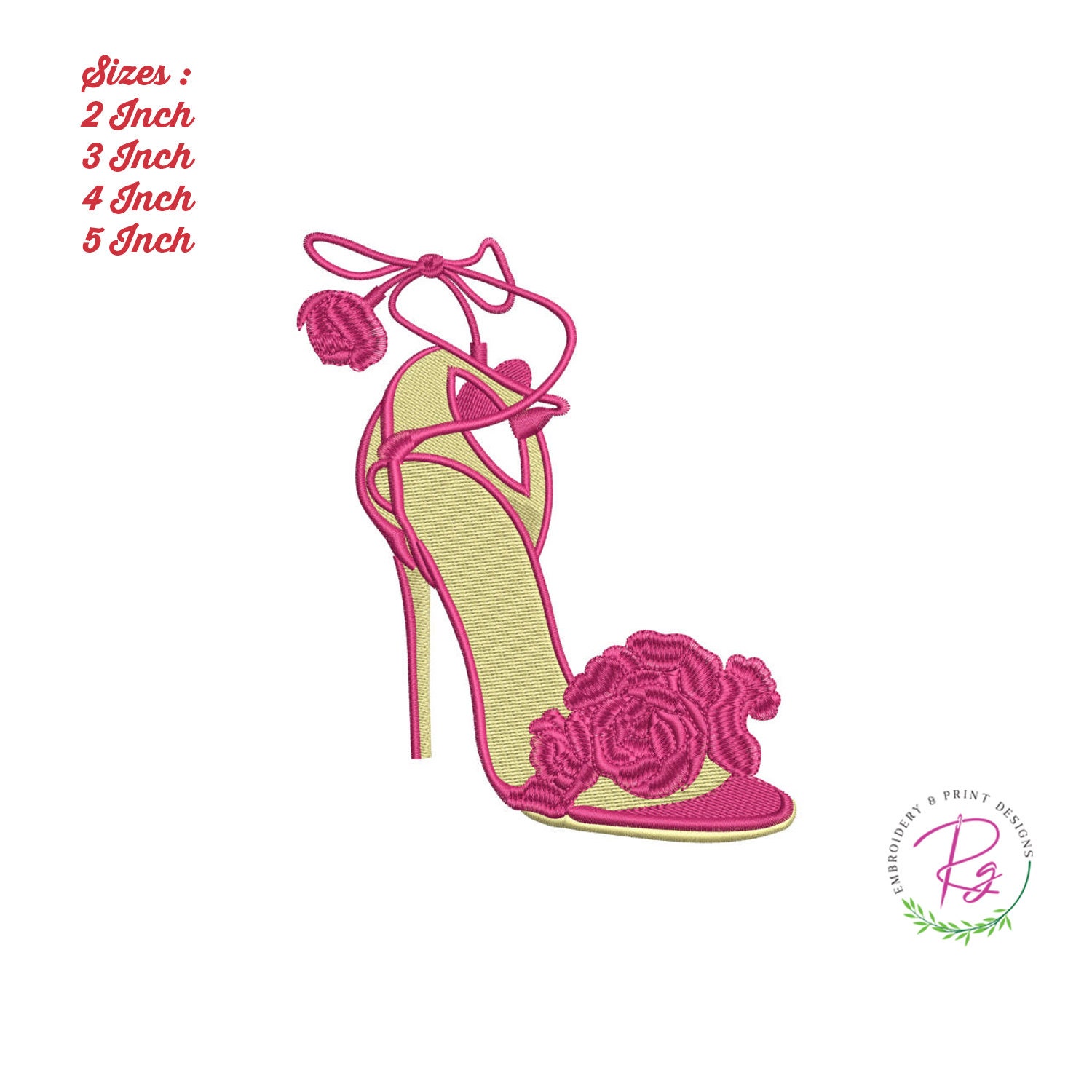 Pink Sandal Machine Embroidery / Embroidery design /Stylish | Etsy