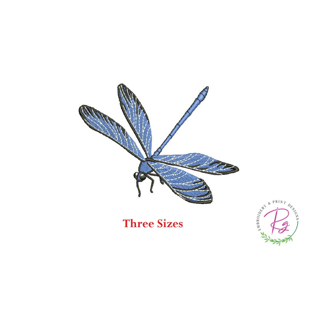 Delicate Dragonfly Machine Embroidery Design (three Sizes) - Etsy