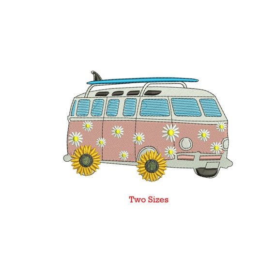 Sunflower Van Machine Embroidery Design / Sunflower Wheel / | Etsy