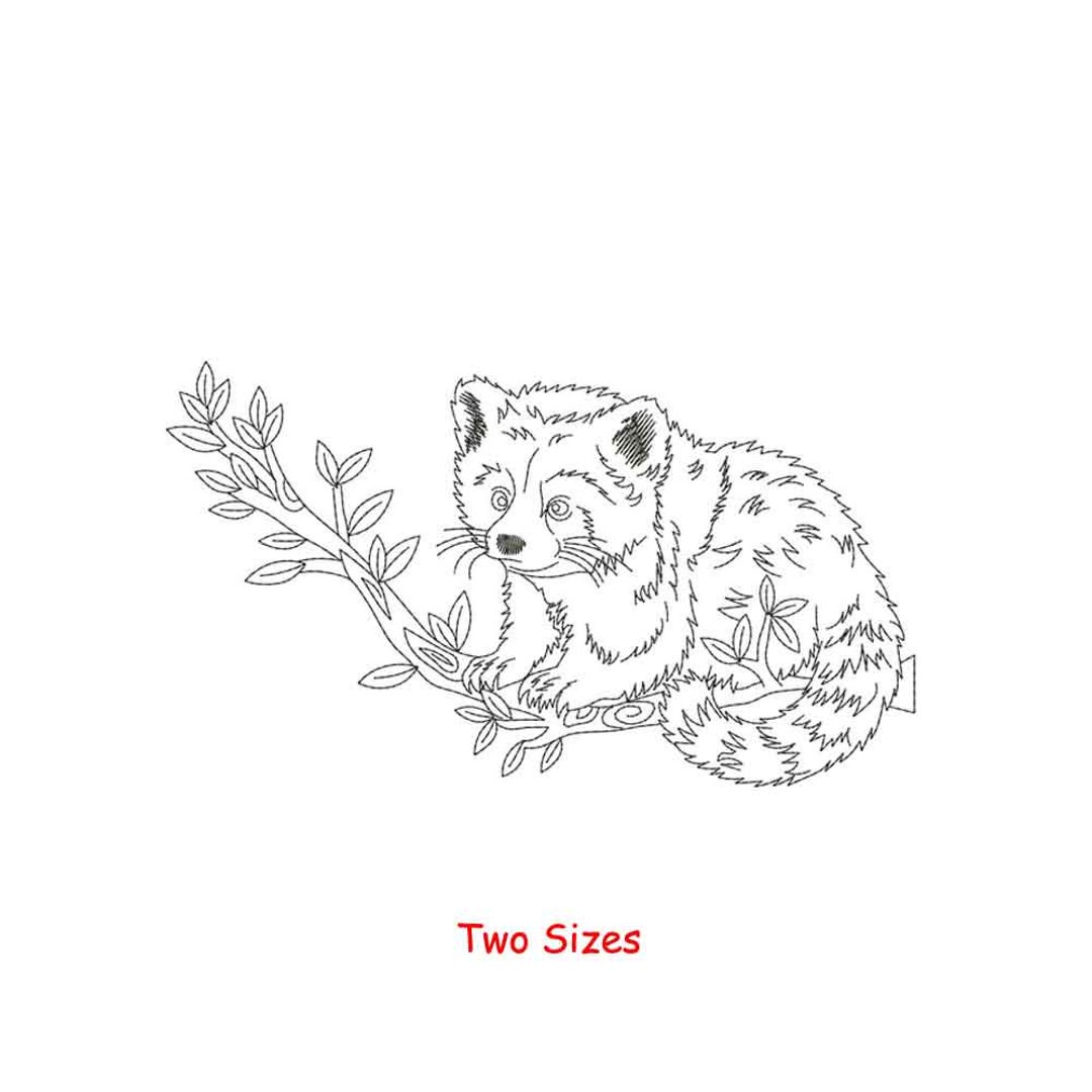 Red Panda Machine Embroidery Design | Red Panda Line Art - Etsy