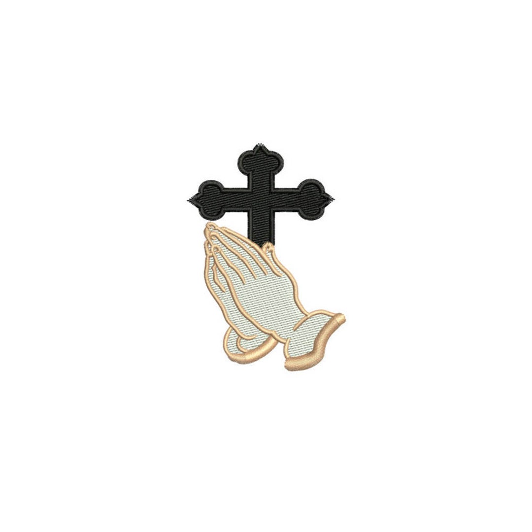 Praying Hands and Cross Machine Embroidery Design / Hand Cross ...