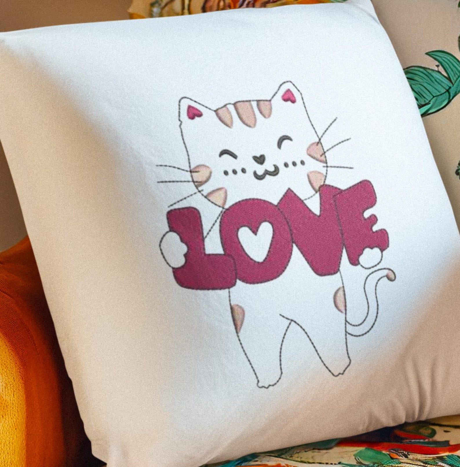 Valentine Cat Love Embroidery Design | Machine Embroidery (digital ...