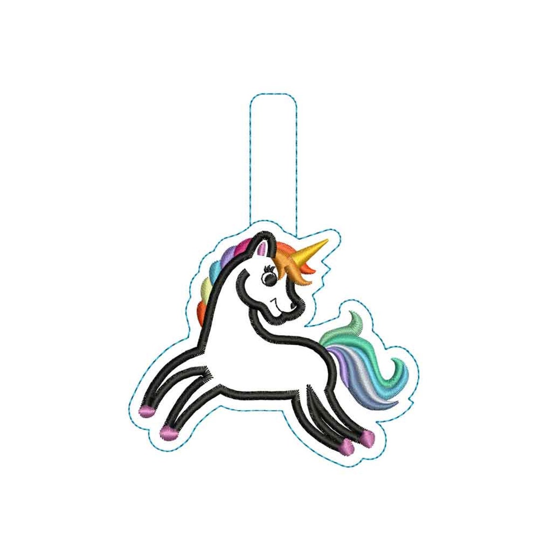 ITH Unicorn Key Fob Machine Embroidery Design / Unicorn / Keychain - Etsy
