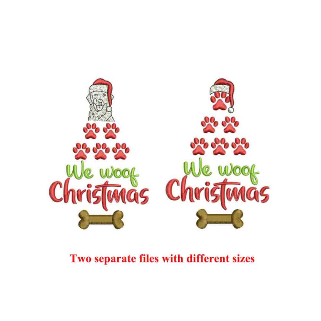 Woof Christmas Machine Embroidery Design / Merry Christmas / Woof - Etsy
