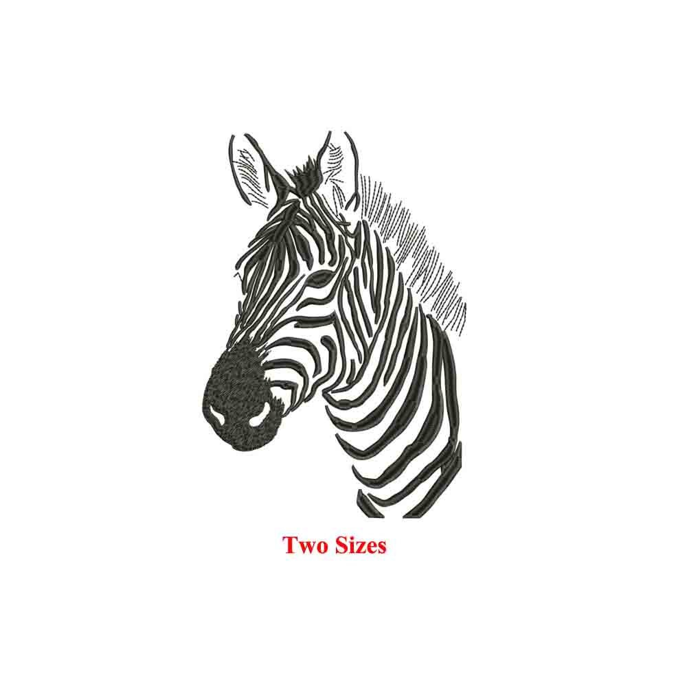 Zebra Head Machine Embroidery Design (digital File) - Etsy