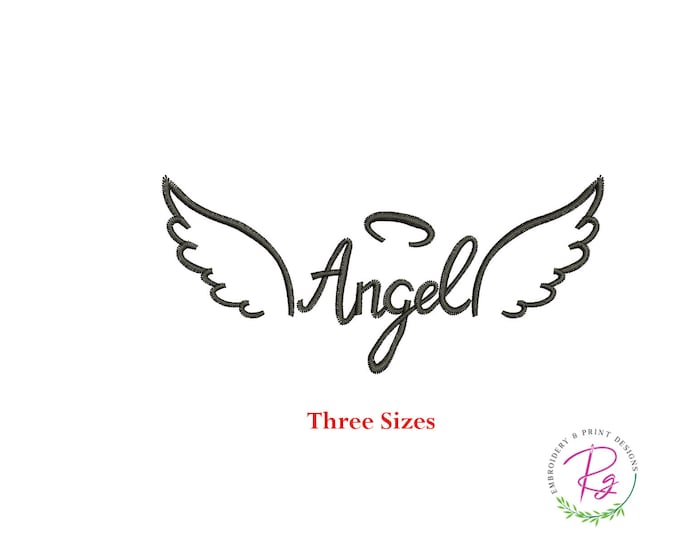 Angel Wings Machine Embroidery Design, 10 Sizes, Angel Embroidery ...