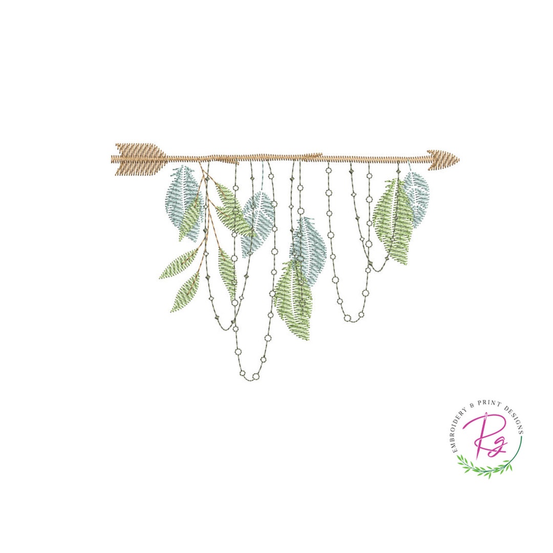 Bohemian Feather Embroidery Design / Embroidery Machine / Boho Arrow ...