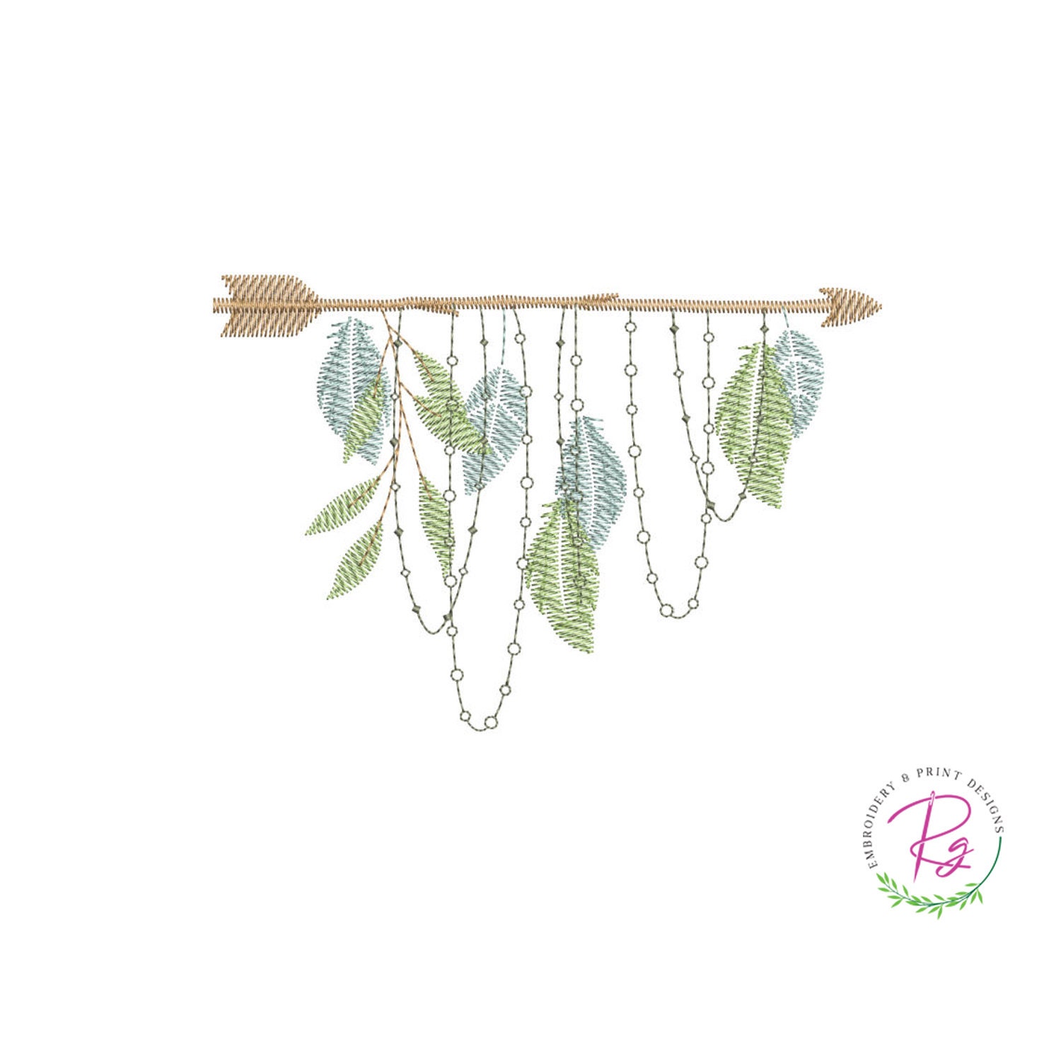 Bohemian Feather Embroidery Design / Embroidery Machine / Boho Arrow ...