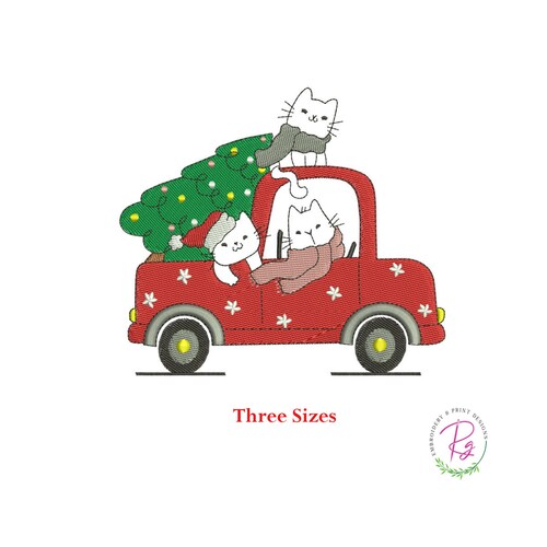 Merry Christmas Cat Tree Embroidery Machine / Machine - Etsy