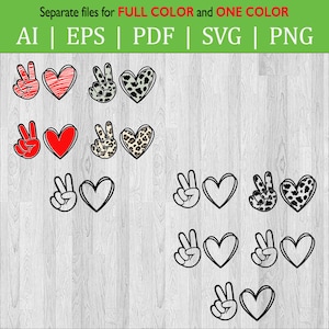 Peace Love Leopard red Heart Cow Print SVG PNG Circuit / - Etsy