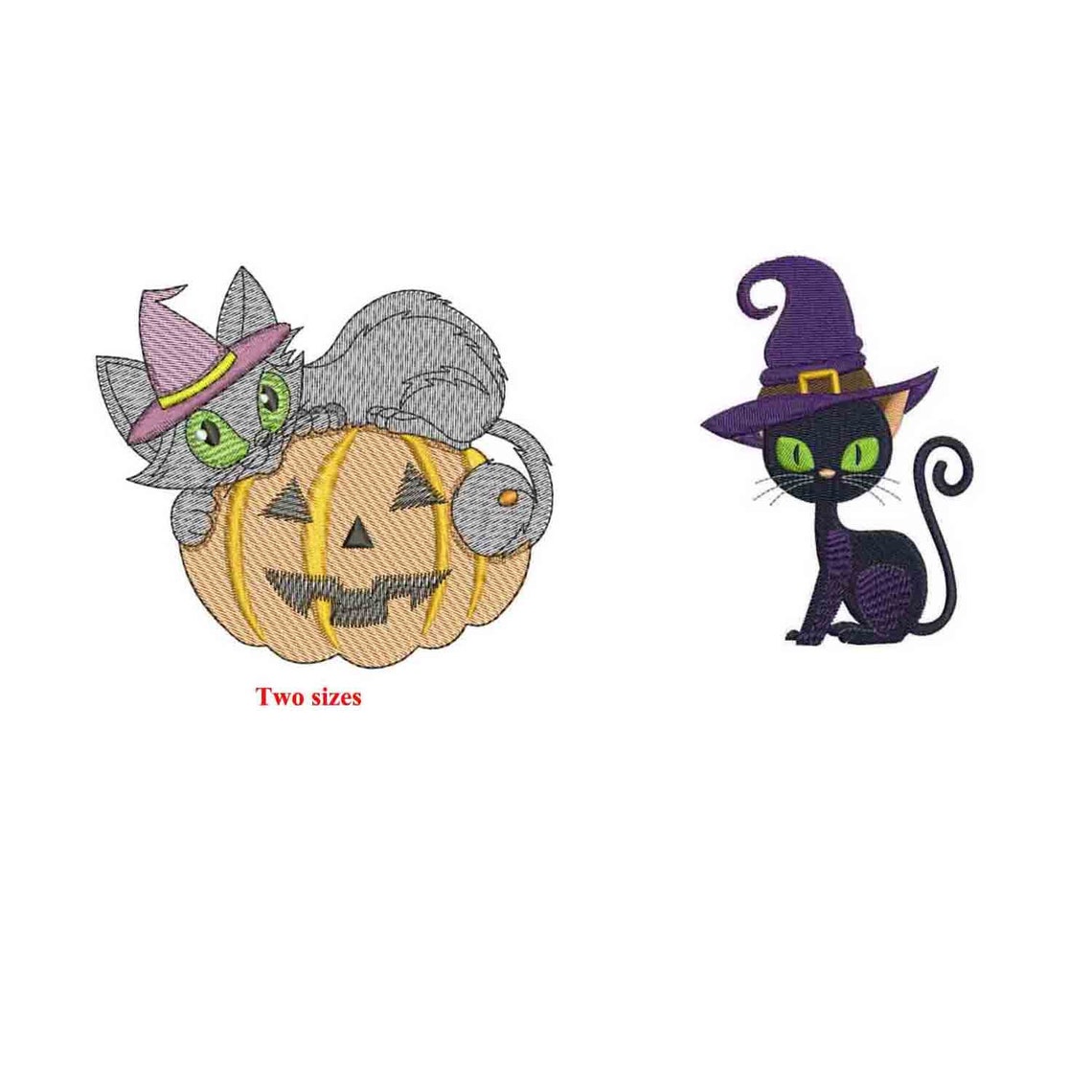 Halloween Cat Machine Embroidery Design / Sketch Pattern / - Etsy