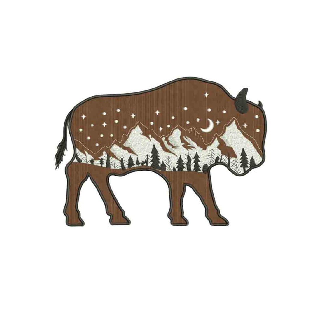 Applique Adventure Bison Machine Embroidery Design / Adventure Animal ...