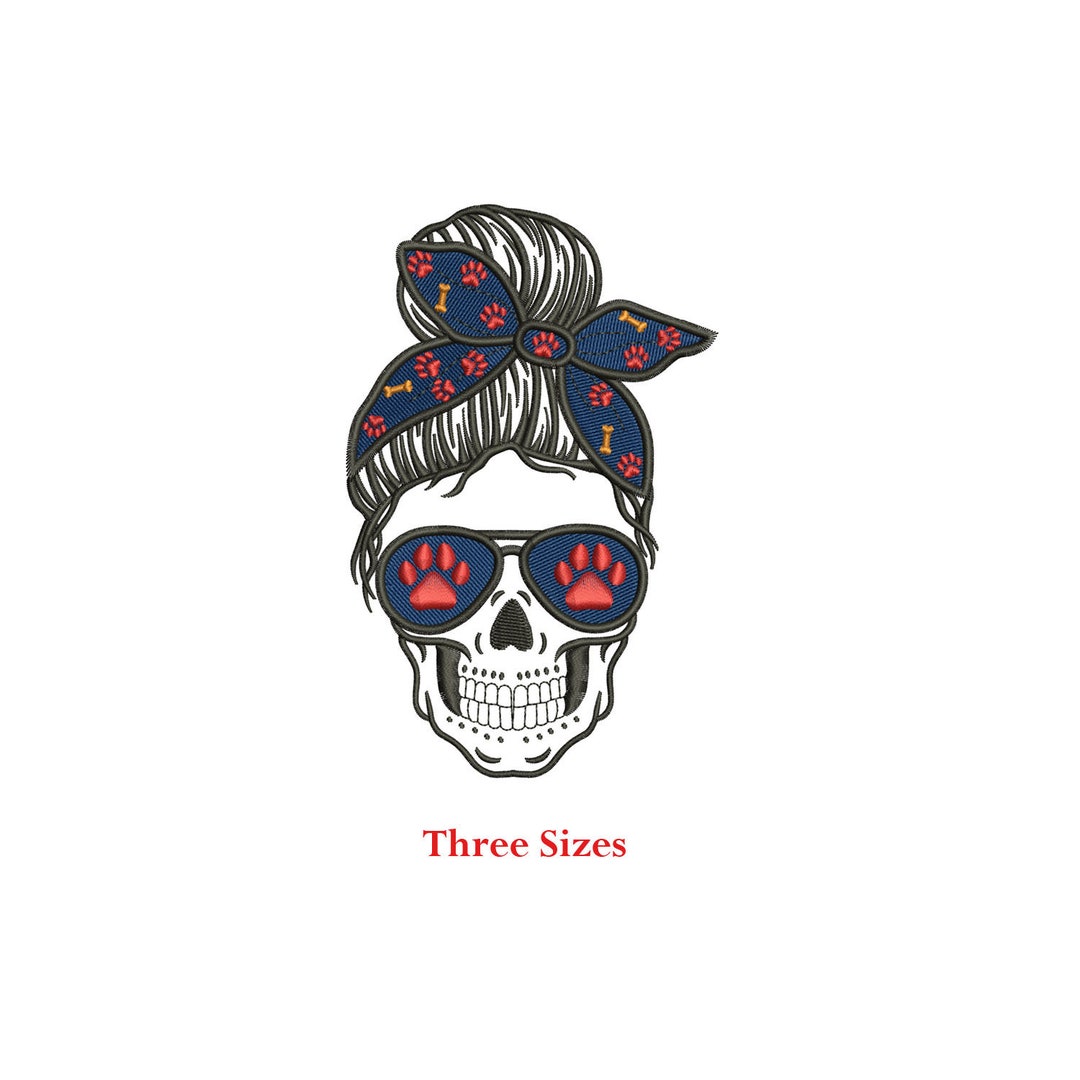 Skull Paw With Machine Embroidery Design / Skull / Paw / Skull Dog Paw ...