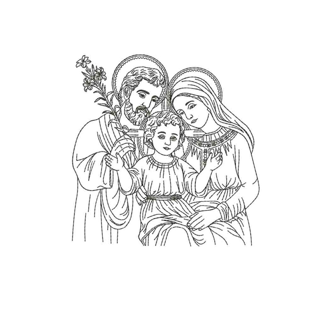 Mother Mary & Saint Joseph Cross Embroidery Design | Religious Machine ...
