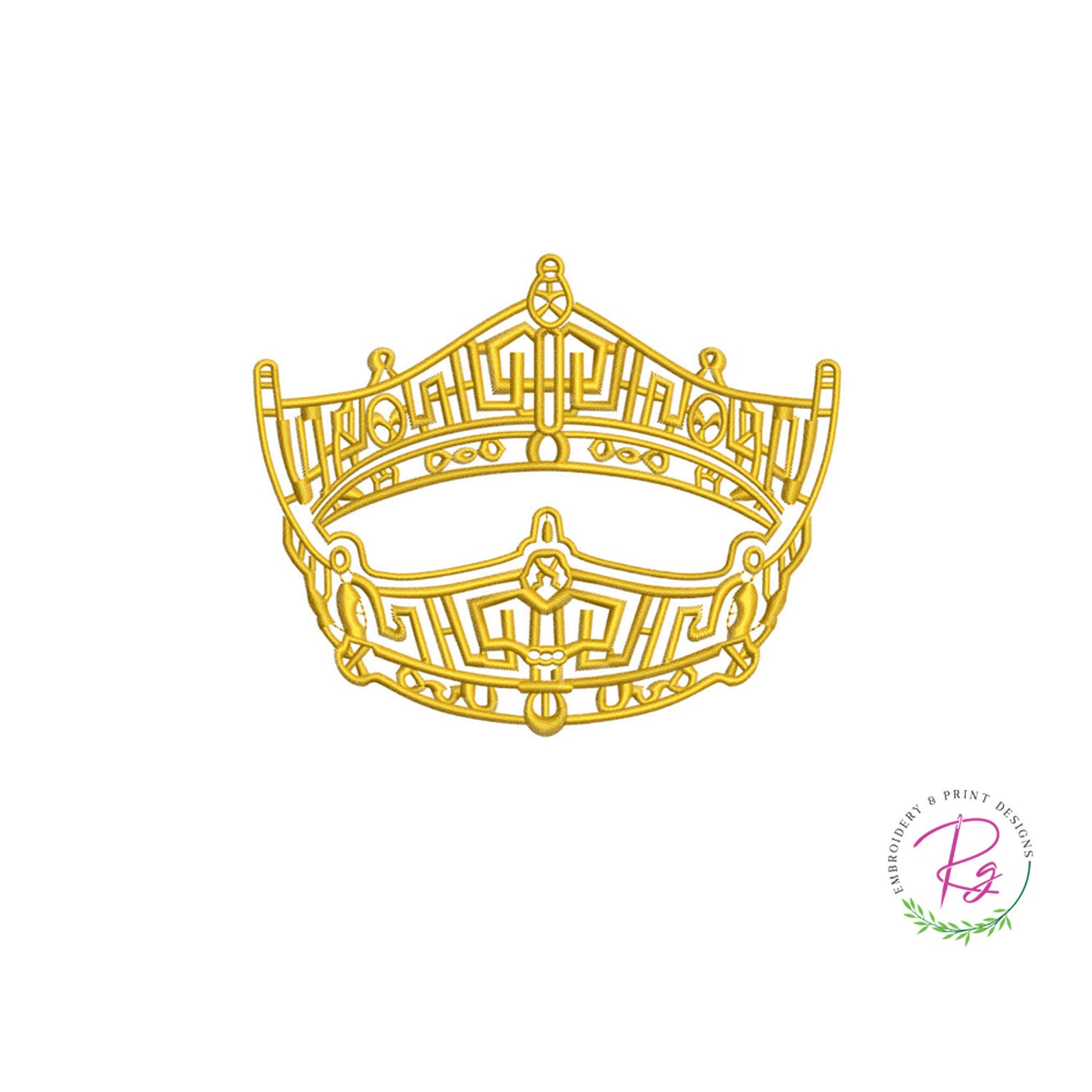 Crown Embroidery Design / Machine Embroidery / Monogram Crown - Etsy
