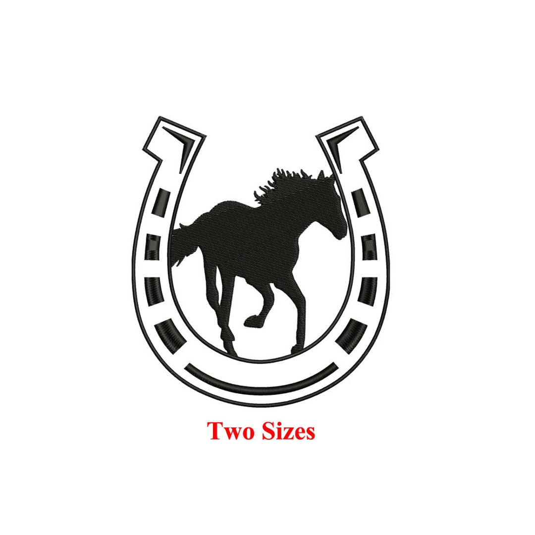Horse and Horseshoe Machine Embroidery Design (digital Download) - Etsy