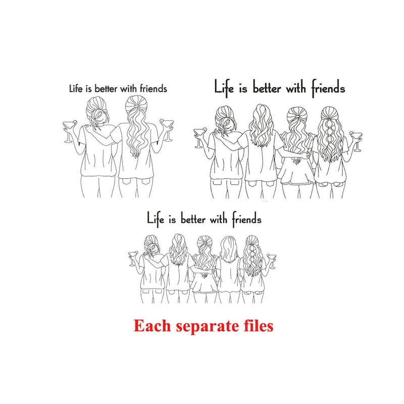 Friends Embroidery - Etsy