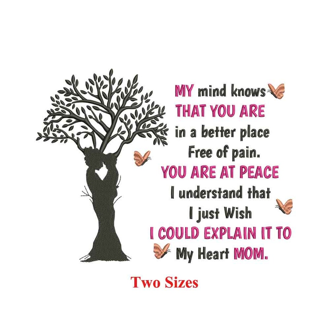 Mom and Daughter Memorial Embroidery Design (digital Download) - Etsy