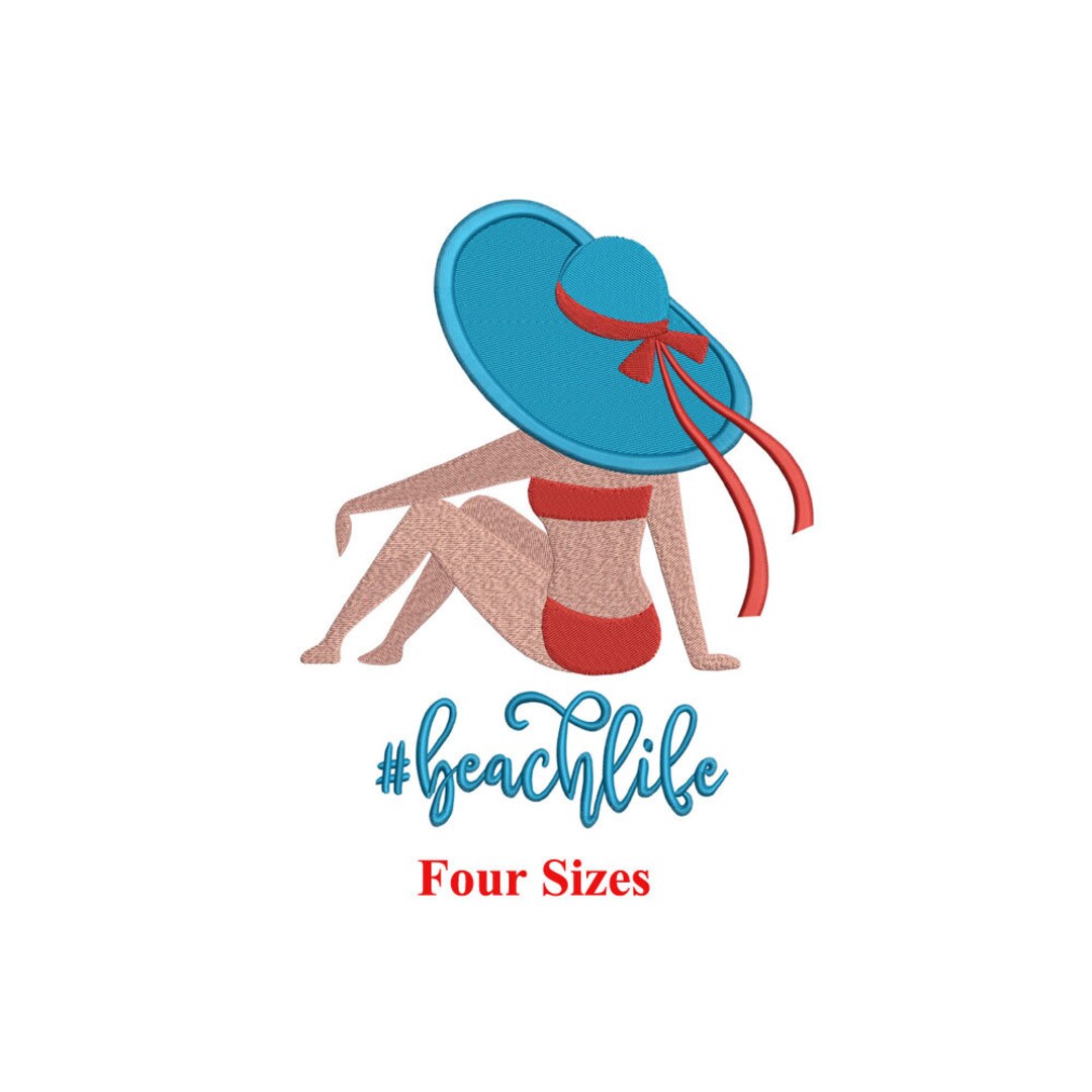 Sunbathing Women Machine Embroidery Design / Beach Life / Summer Vibes ...