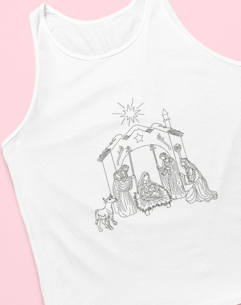Nativity Scene Machine Embroidery Design | Christmas Holiday (digital ...
