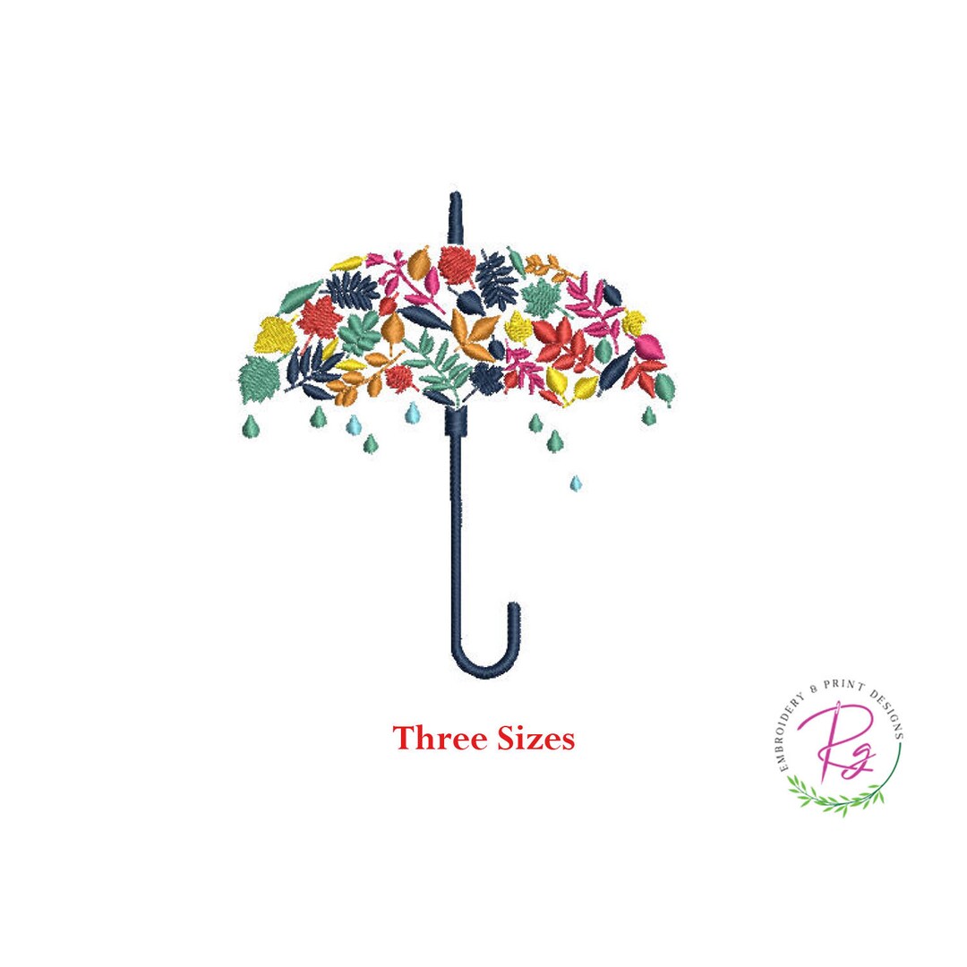 Spring Umbrella Machine Embroidery Design / Happy Spring / Umbrellas ...