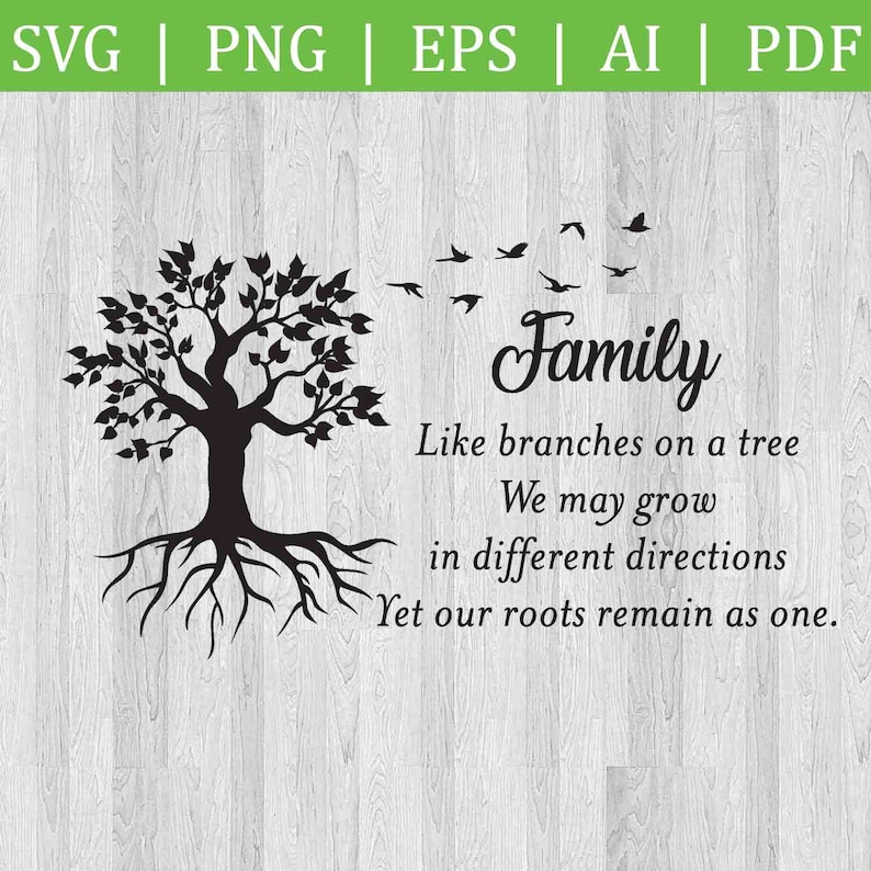 Family Tree SVG, PNG Files - Roots Quote (digital Download) - Etsy