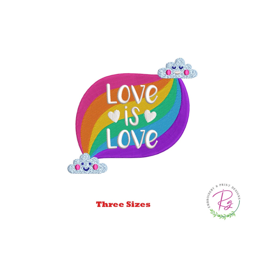 Rainbow Heart Love Machine Embroidery / Embroidery Design / Rainbow ...