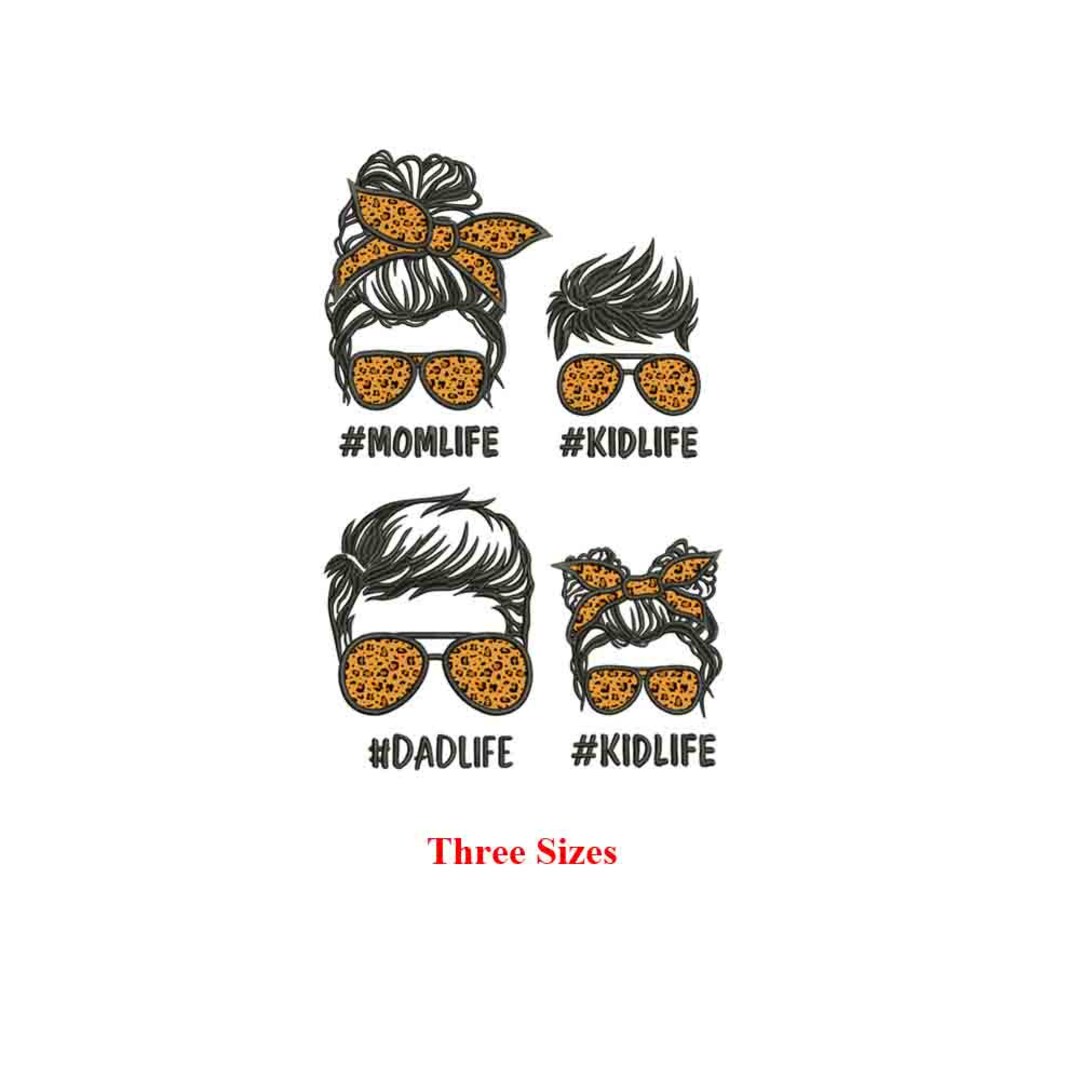 Messy Bun Family Applique Machine Embroidery Design (digital Download ...