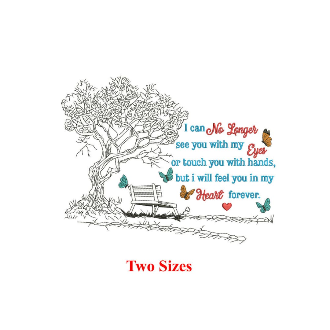 Remembrance Embroidery Design | Tree, Butterflies (digital File) - Etsy