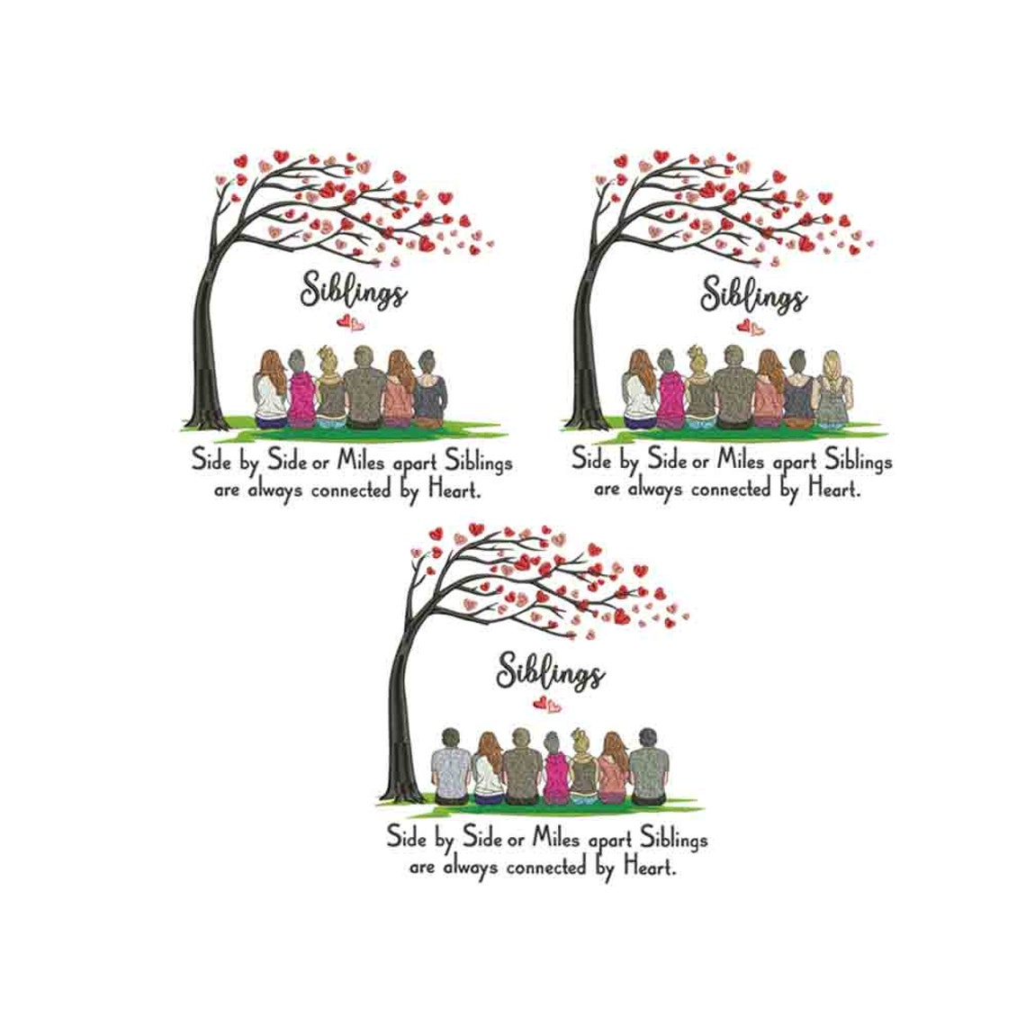 Sibling Sister Brother Love Side by Side Miles Apart Sibling - Etsy