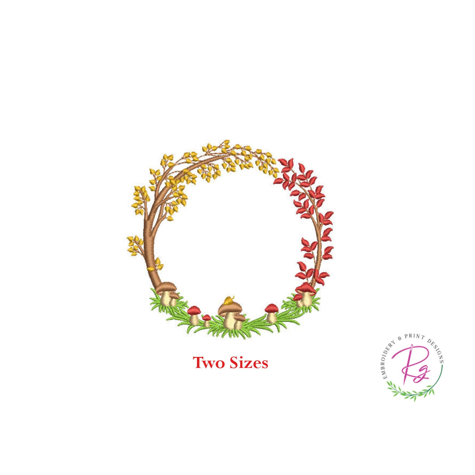 Autumn Forest Wreath Machine Embroidery Design / Wild Forest / - Etsy