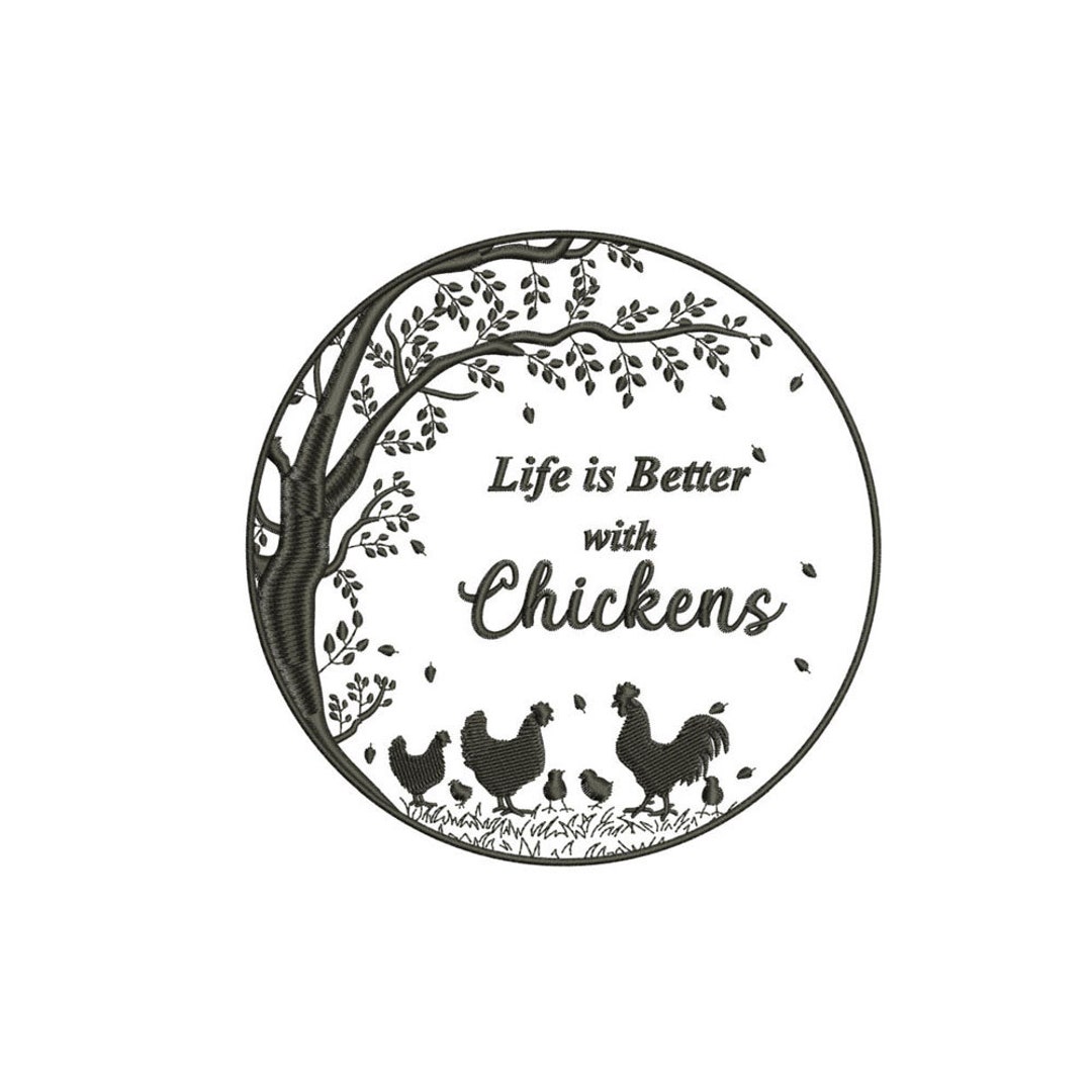 Chicken Family Tree Machine Embroidery Design (digital Download) - Etsy