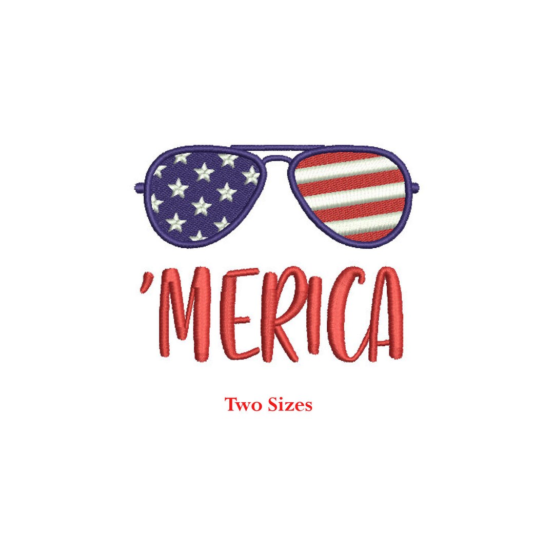 USA Patriotic Sunglasses American Flag Machine Embroidery Design ...